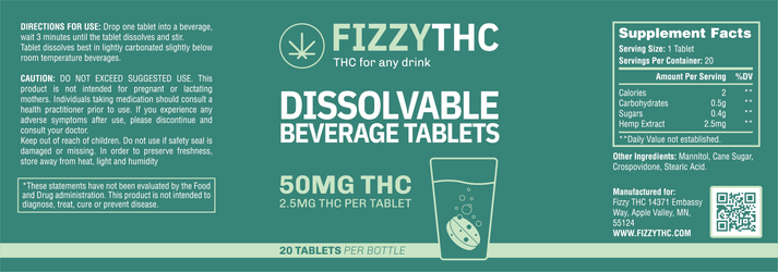 Dissolvable THC Beverage Tablets (50 mg) – Fizzy THC